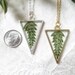 Large Triangle Fern Pendant Necklace Real Pressed Fern, Silver, Gold ...