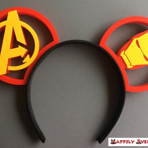 Avengers Iron Man 3D Printed Mickey Mouse Ears Illusionears Headband - Etsy