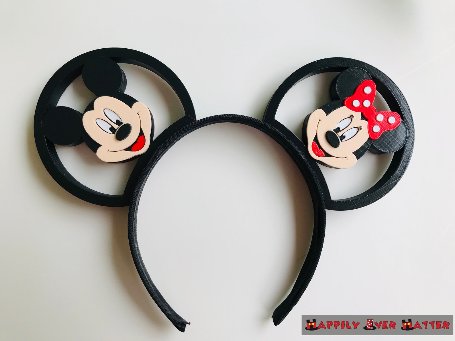Mickey and Minnie Face Character 3D Printed Mouse Ears | Etsy