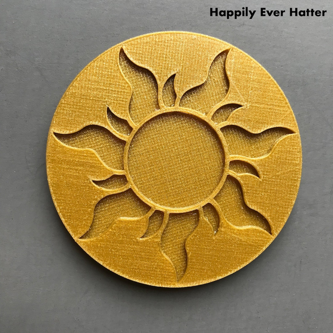 Rapunzel Tangled Sun Circle Gold Medallion Kingdom of Corona Crest ...