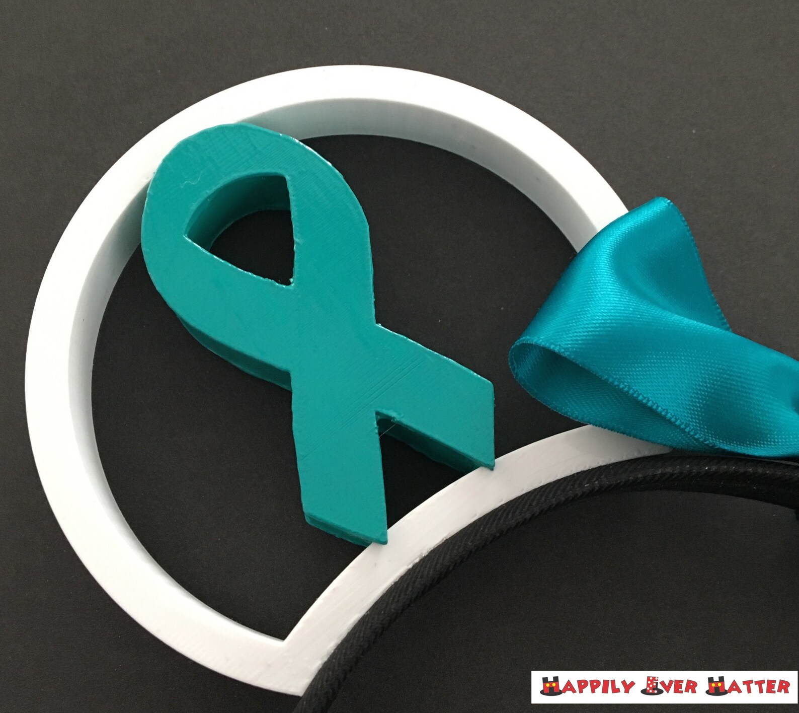 Cervical Cancer Awareness White and Teal Ribbon 3D Printed - Etsy UK