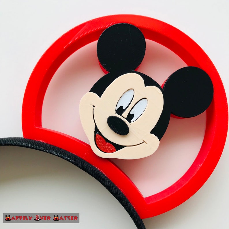 Mickey and Minnie Face Character 3D Printed Mouse Ears | Etsy