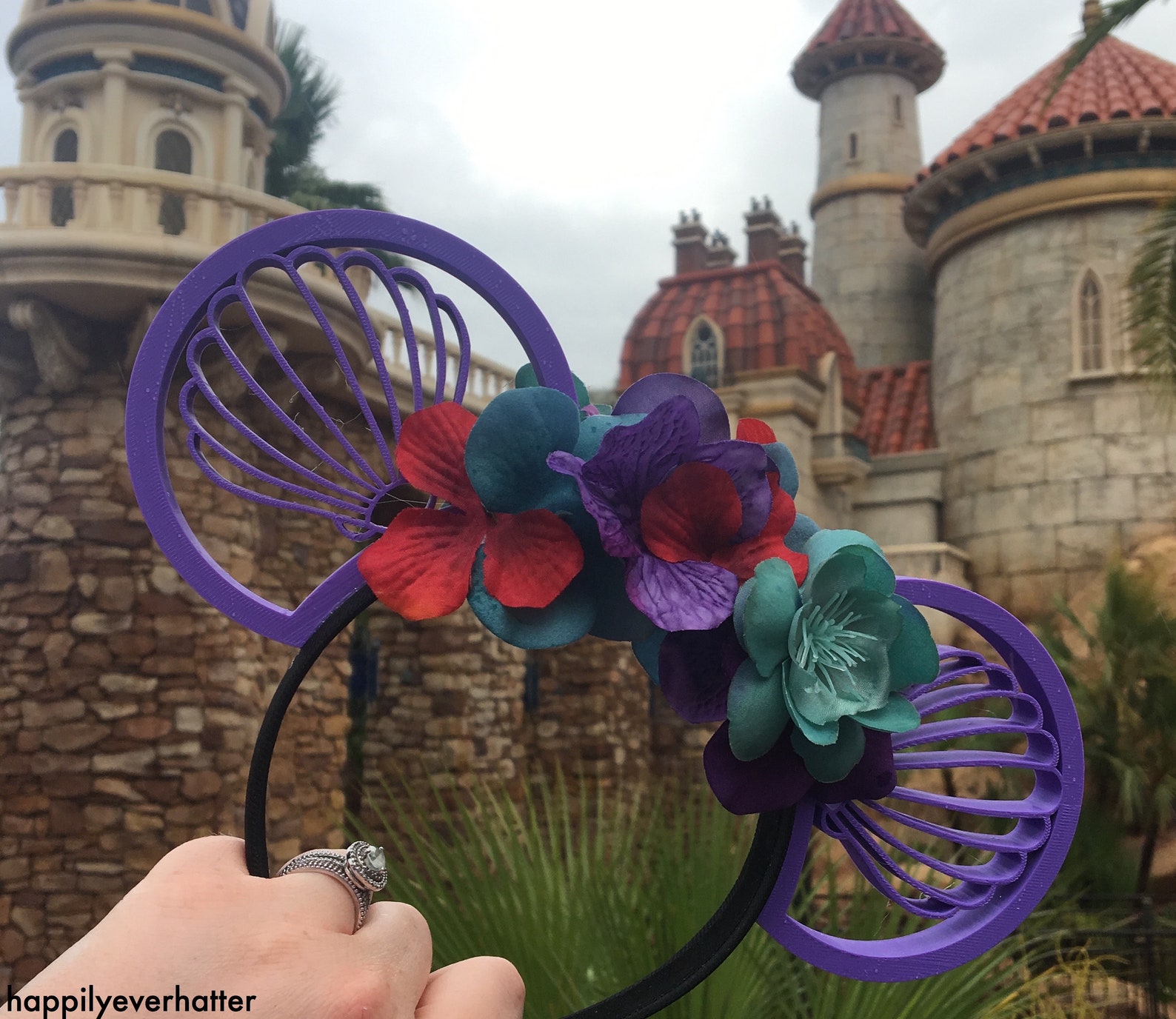 Ariel Little Mermaid Shells Flower Crown 3D Printed Mickey Mouse Ears ...