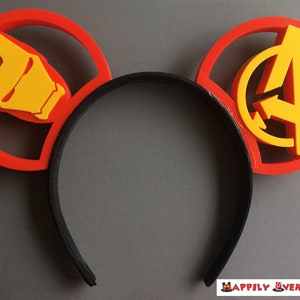 Avengers Iron Man 3D Printed Mickey Mouse Ears Illusionears Headband - Etsy