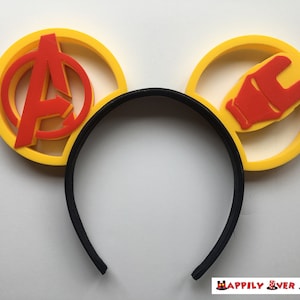 Avengers Iron Man 3D Printed Mickey Mouse Ears Illusionears Headband - Etsy