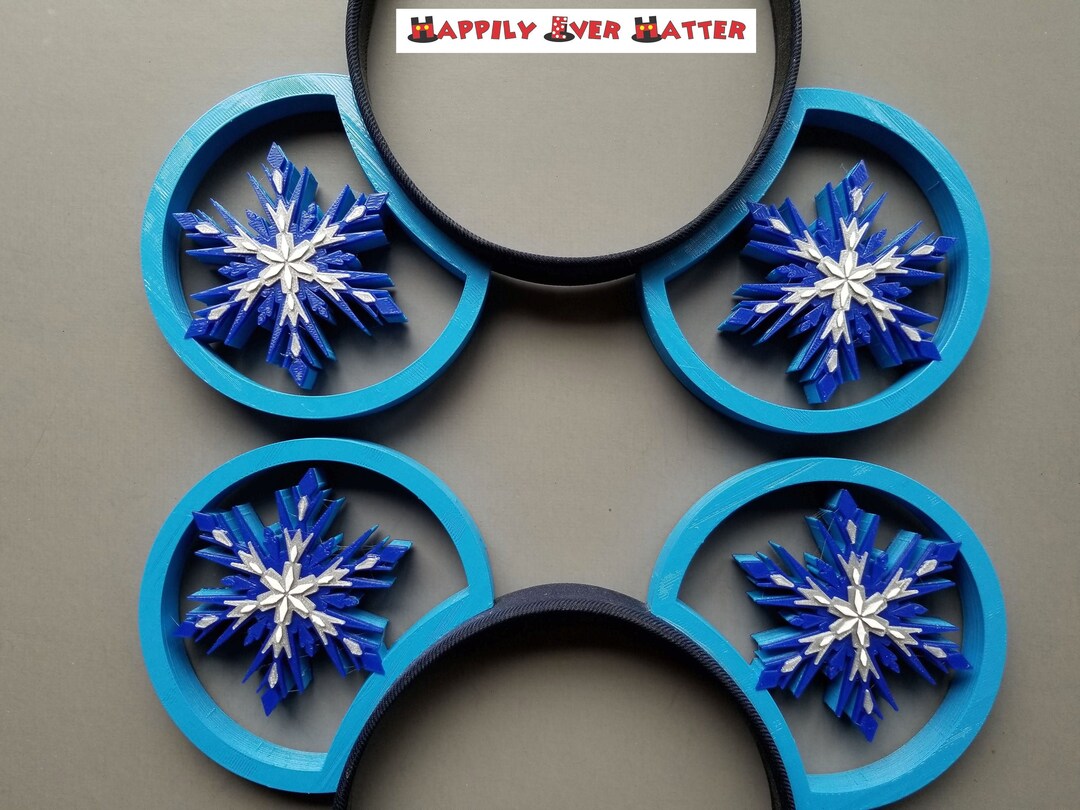Elsa Frozen Snowflake Ice Queen 3D Printed Mickey Mouse Ears ...