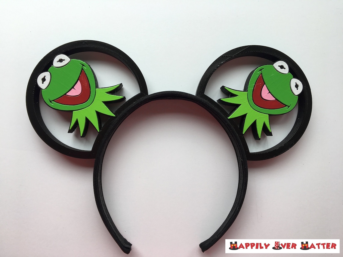 Kermit the Frog Muppets 3D Printed Mickey Mouse Ears Illusionears ...