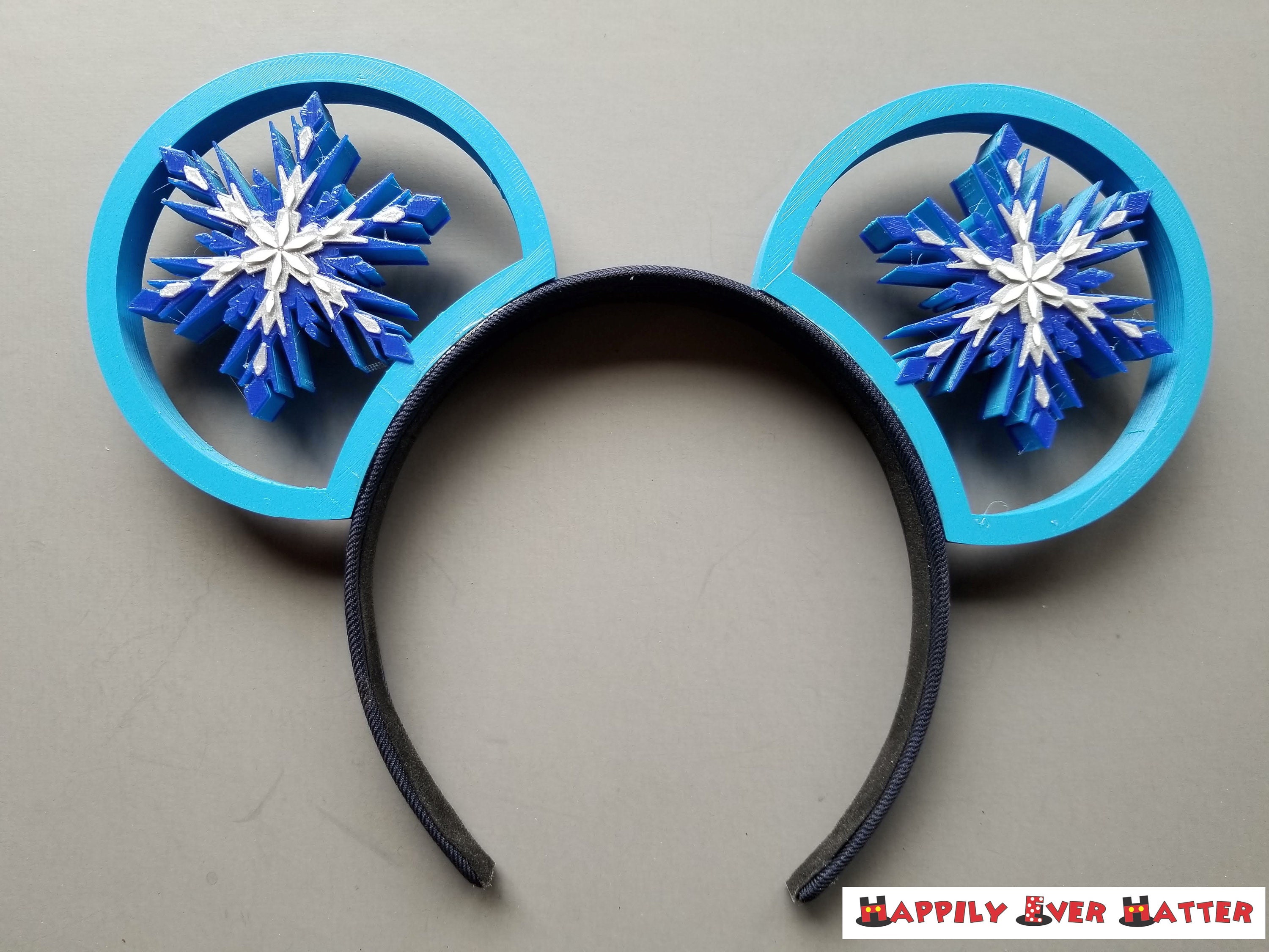 Elsa Frozen Snowflake Ice Queen 3D Printed Mickey Mouse Ears ...