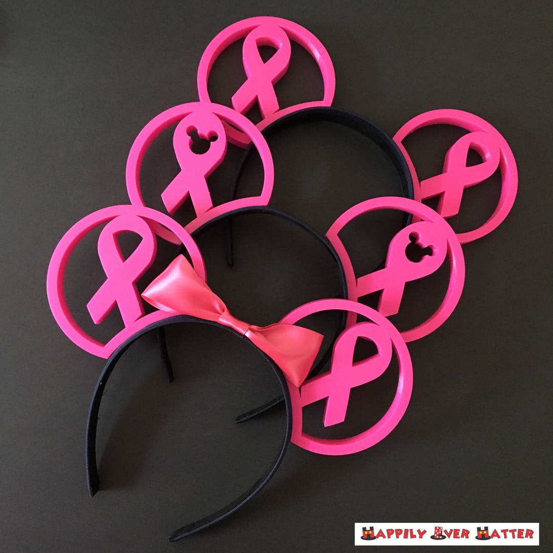 Breast Cancer Awareness Pink Ribbon 3D Printed Mickey Mouse Ears ...