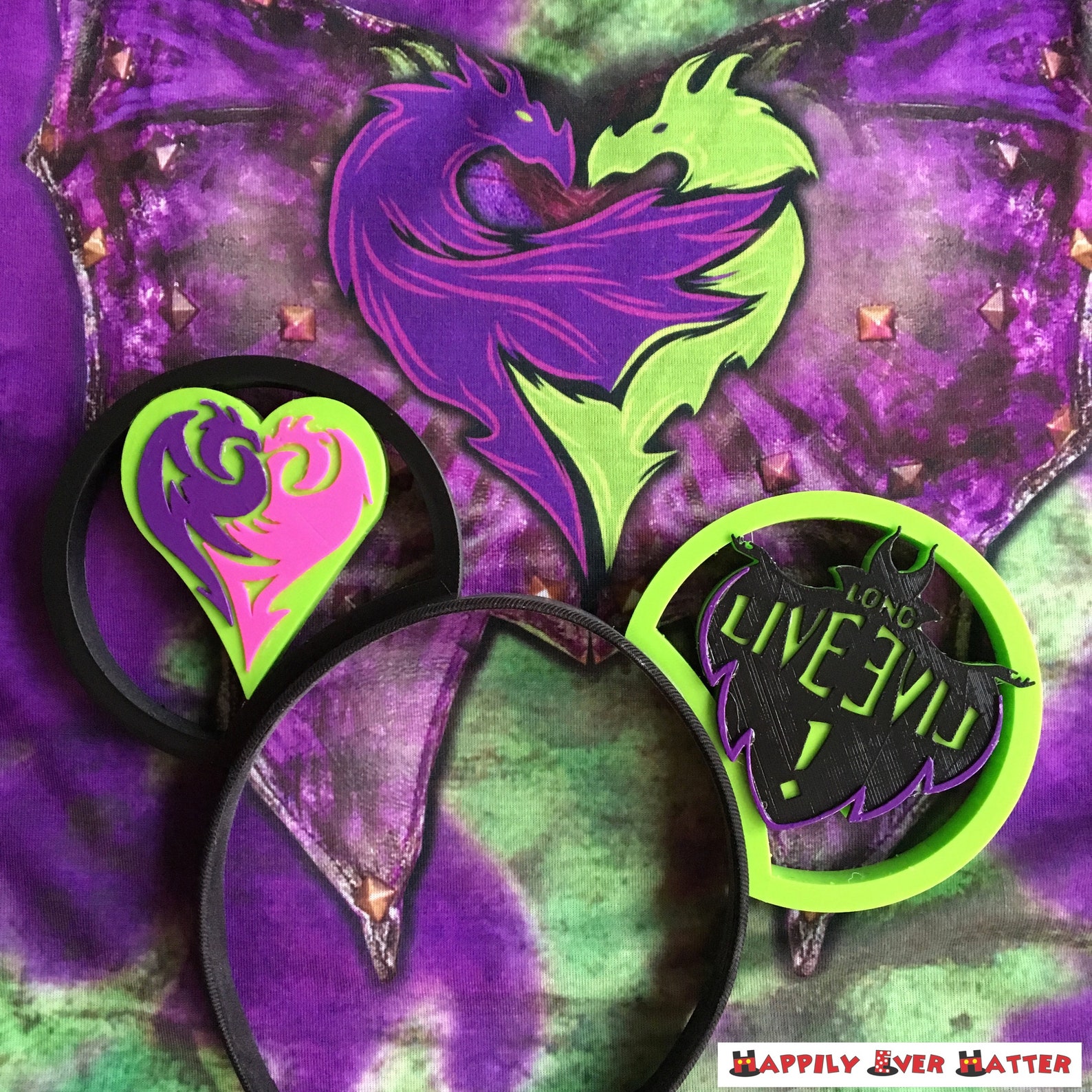 Descendants Mal Heart Logo and Long Live Evil Maleficent 3D | Etsy