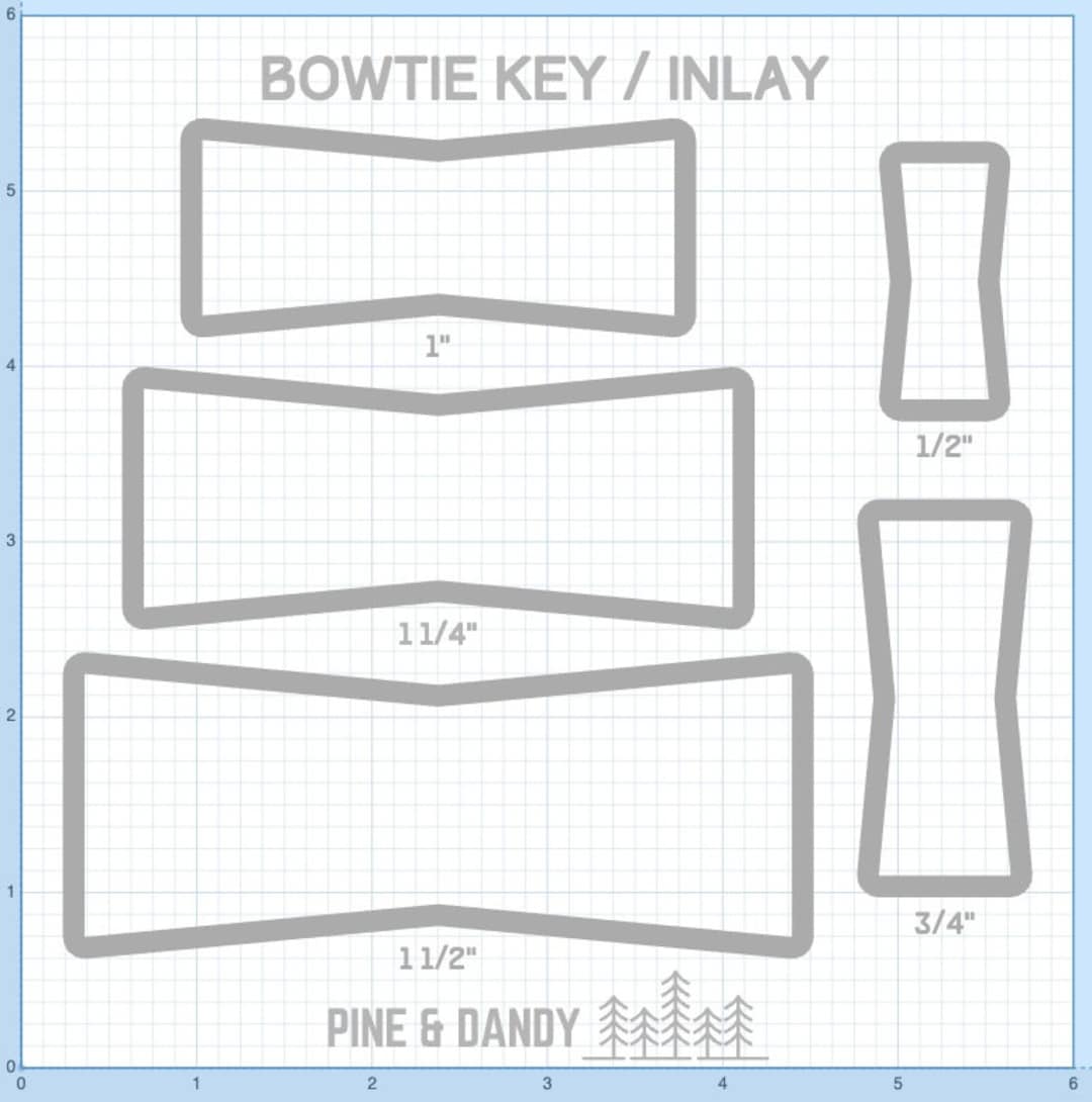 CNC Bowtie / Dutchman / Dovetail Inlay Key SVG, GCODE. Digital Download ...