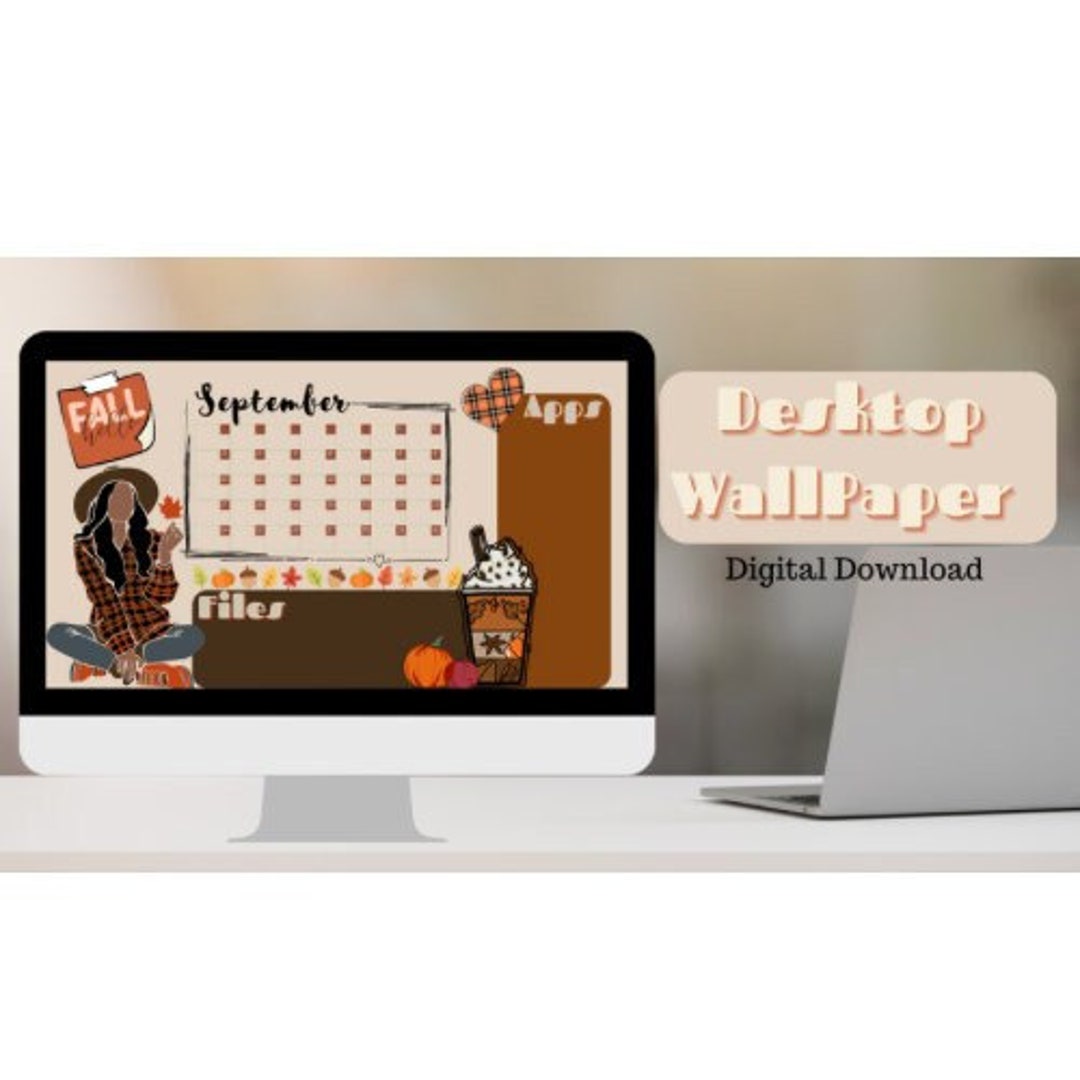 Desktop Wallpaper September Calendar Fall Desktop Calendar - Etsy