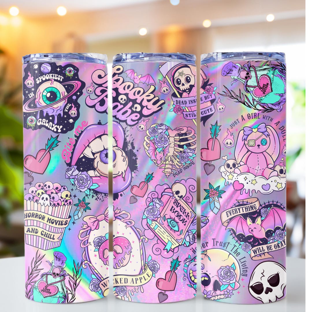 Spooky Cute Pastel Goth Tumbler, Horror Lover, Gothic Style, Alt ...