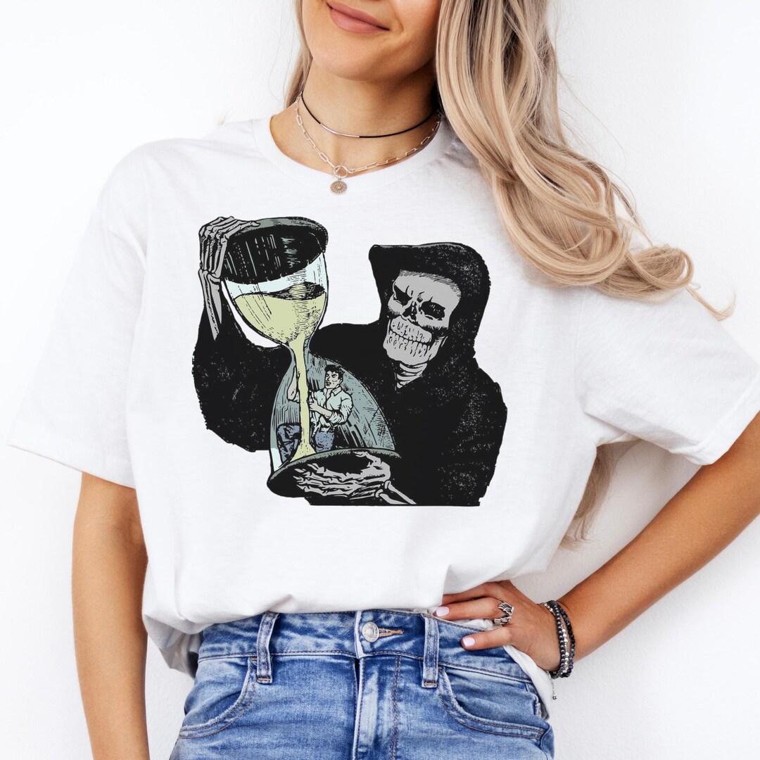 Vintage Style Horror Comic Grim Reaper Tee, Comfort Colors, Goth ...