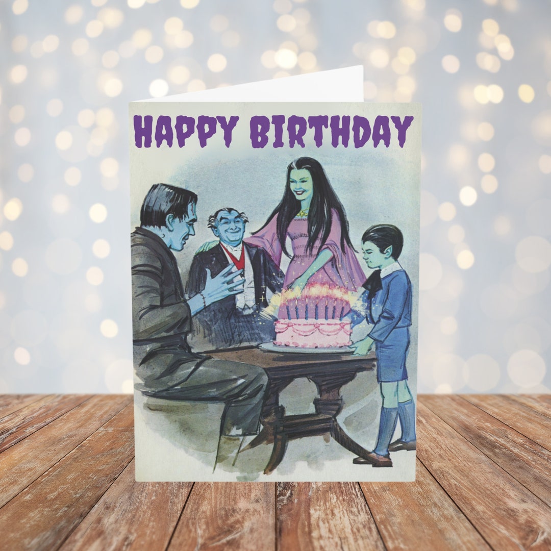 The Munsters Birthday Card, Horror Lover, Goth, Gothic, Alt, Rockabilly ...