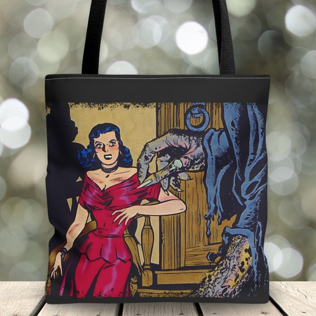 Vintage Horror Comic Tote Bag, Goth, Gothic Style, Alt, Aesthetic ...