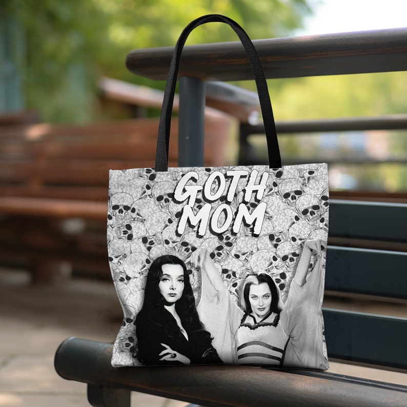 Morticia Addams and Lily Munster Tote Bag Goth Mom Spooky - Etsy