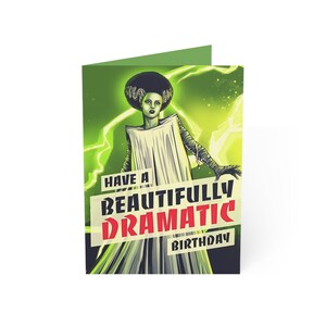 Bride of Frankenstein Birthday Card, Horror Lover, Goth, Gothic, Alt ...