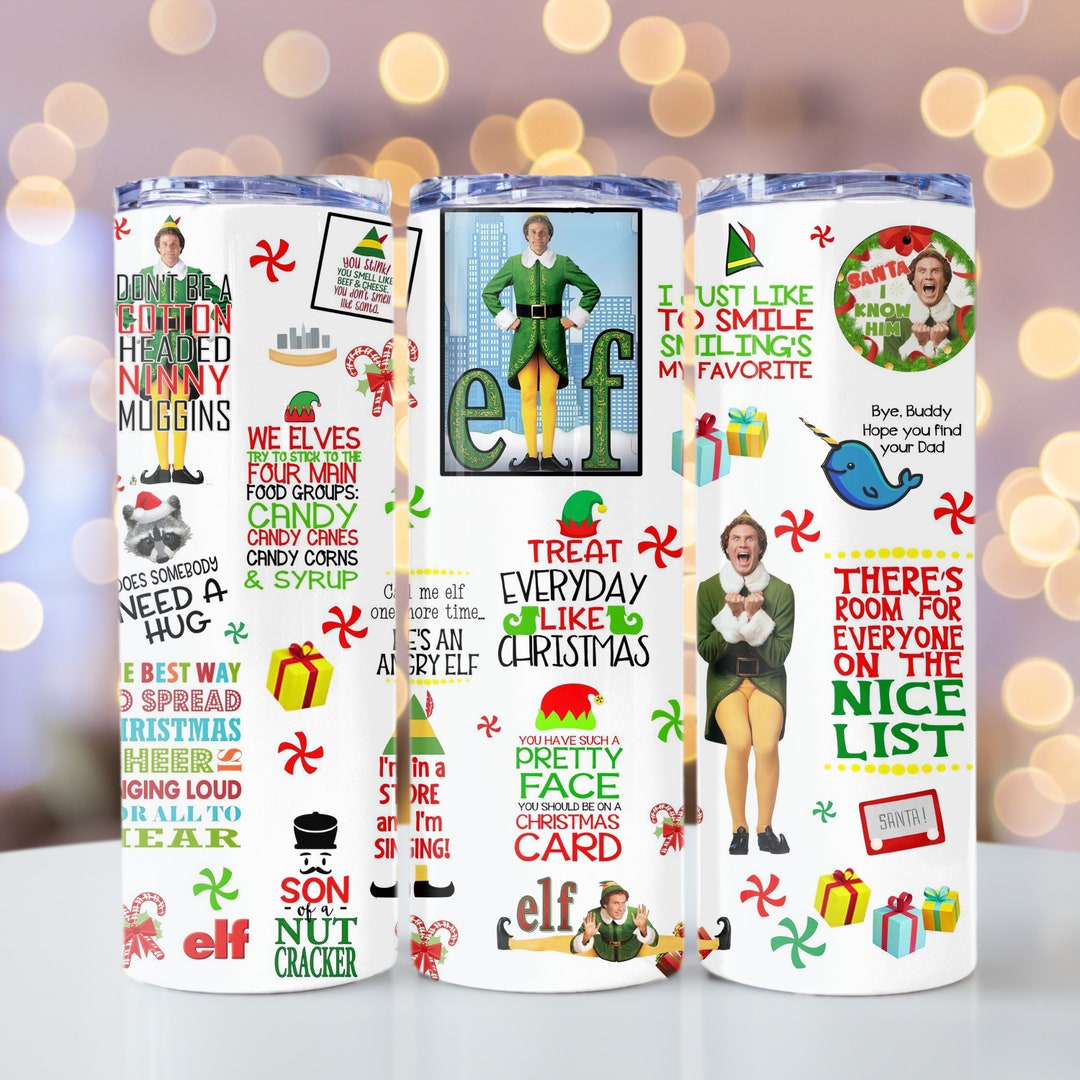 Buddy Elf Christmas Tumbler, Elf Movie, Cute Holiday Tumbler, Funny ...
