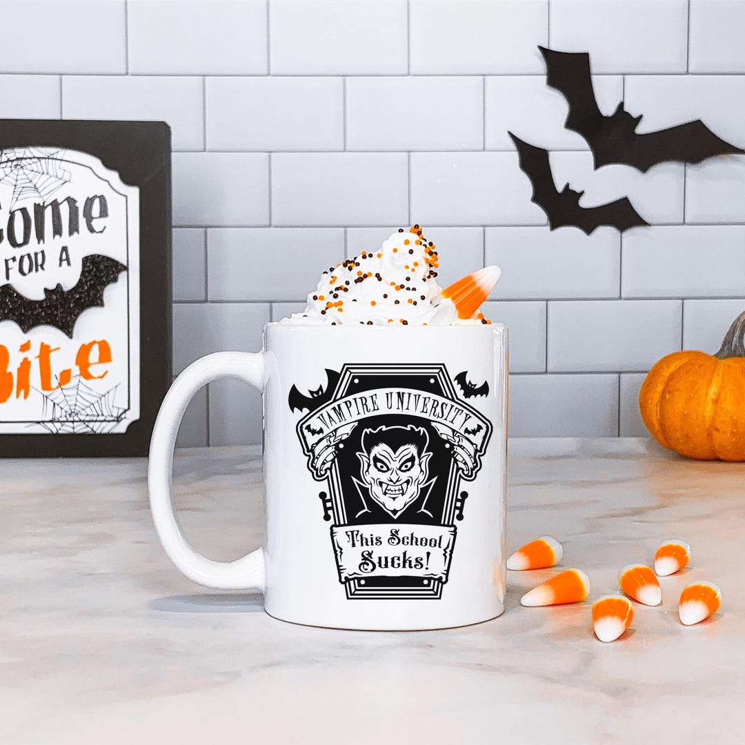 Funny Vampire University Mug, Goth, Gothic, Vampire Lover, Dracula ...