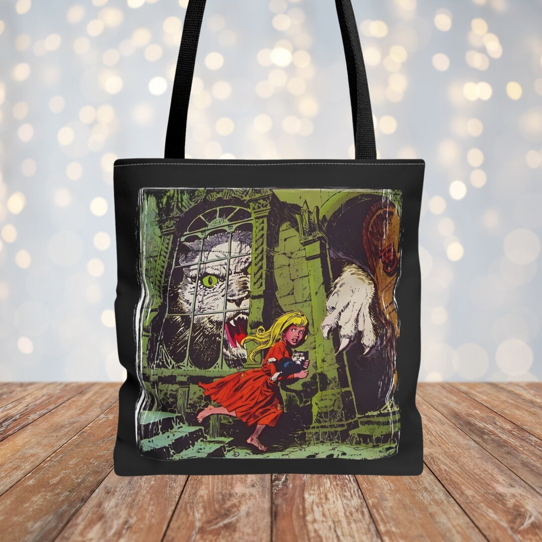 Vintage Horror Comic Tote Bag, Evil Cat, Gothic Style, Alt, Whimsical ...