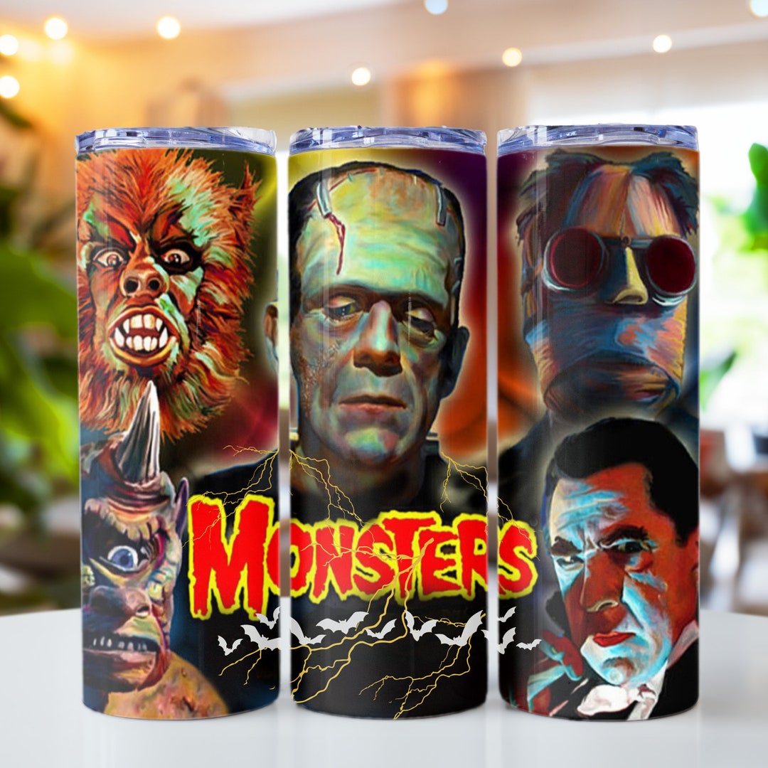 Classic Monsters Skinny Tumbler, Horror Lover, Frankenstein, Dracula ...