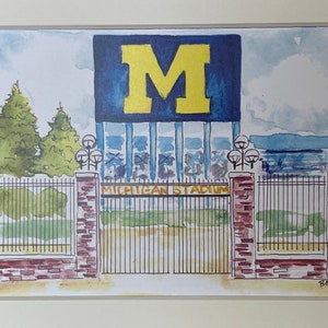 Michigan Print, University of Michigan Wolverines Football Print, Big ...