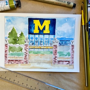 Michigan Print, University of Michigan Wolverines Football Print, Big ...