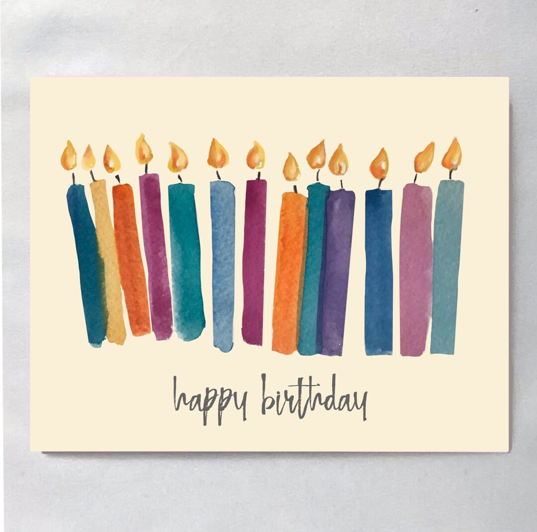 Birthday Candles Card, Happy Birthday Greeting Card, Blank Birthday ...