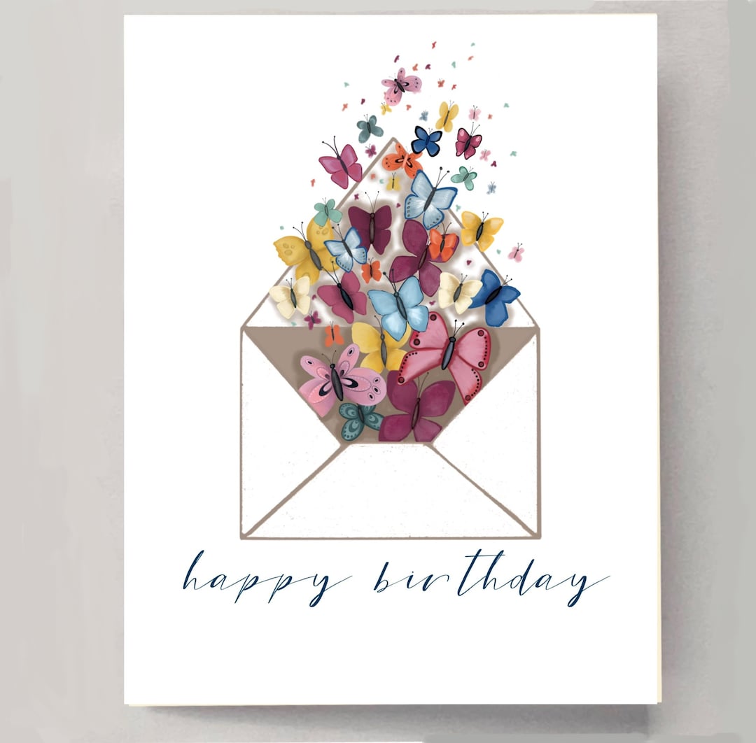 Vintage Butterfly, Butterfly Surprise Birthday Card, Happy Birthday ...