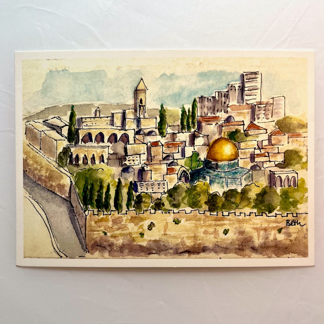 Israel Art, Jerusalem Print, Wall Art, Israel Card, Jerusalem ...