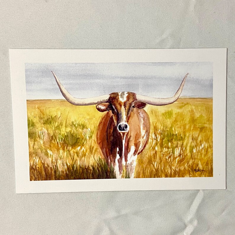 Longhorn Art, Art for Office, Fathers Day Gift, Western Print, Office ...