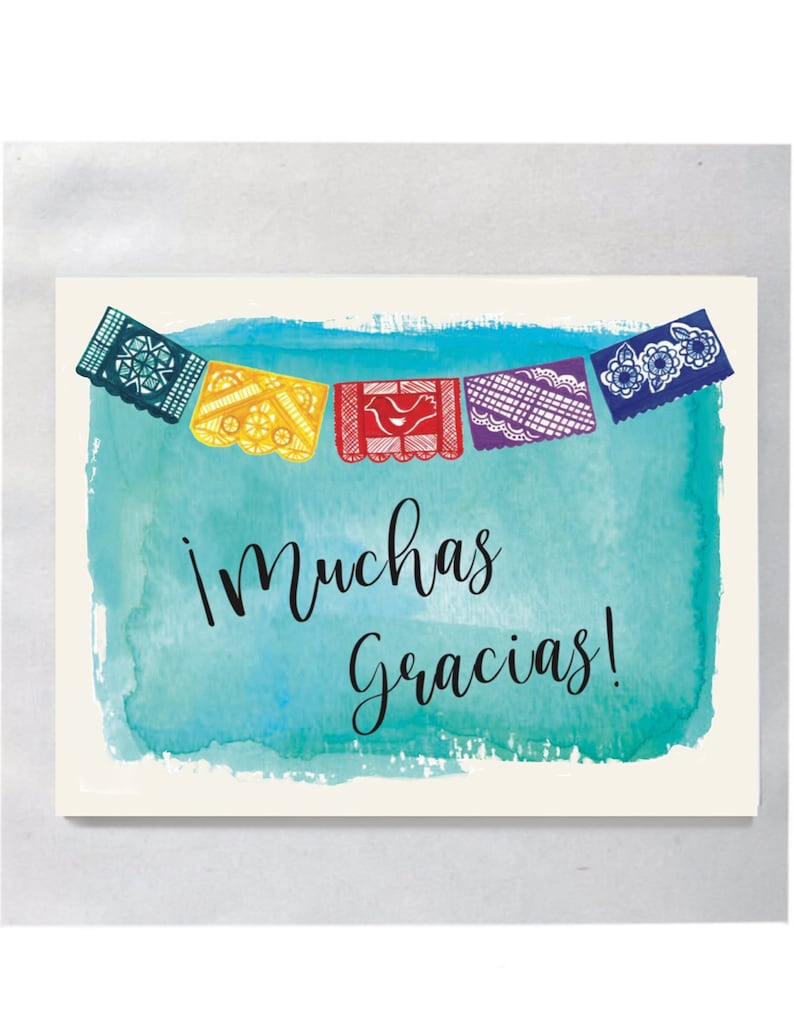 Muchas Gracias Card, Thank You Spanish Card, Hand Drawn Gratitude Card ...