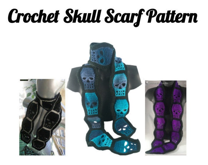 Skull Scarf Crochet Pattern DIGITAL - Etsy