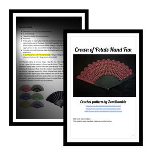 Bundle of 4 Crochet Hand Fan Patterns - 4 Different Designs - Crochet ...