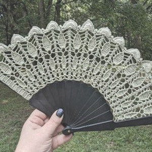 Leaf Lace Crochet Hand Fan Pattern Hand Fan Crochet Pattern PDF Pattern ...