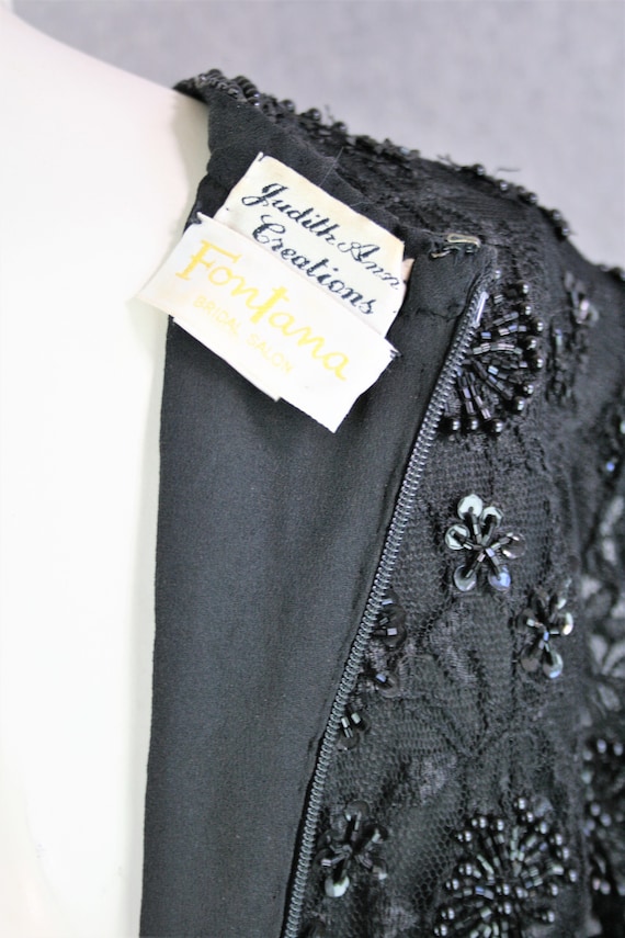 1990s, Demure Black Beaded, Cocktail Gown, by Judith … - Gem