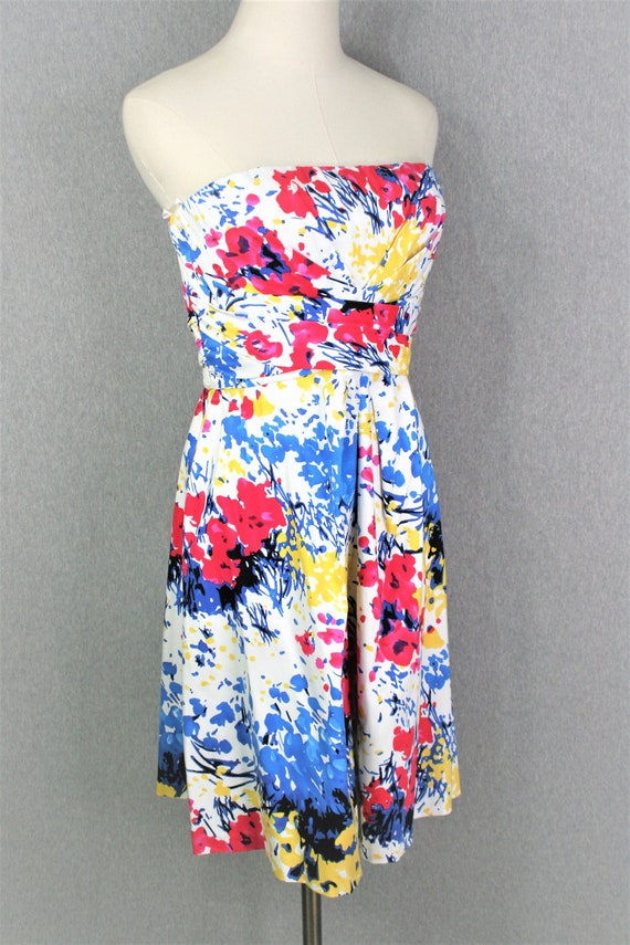 1990's - Splash of Spring - Strapless Party Dress - W… - Gem
