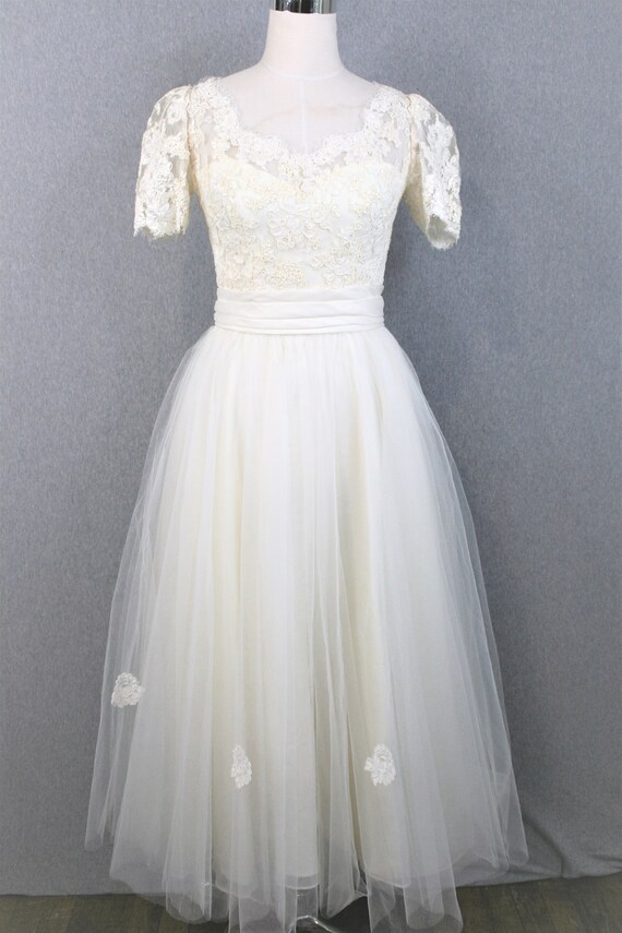 Promise Keeper - 1950-60s - Short wedding dress - Lac… - Gem