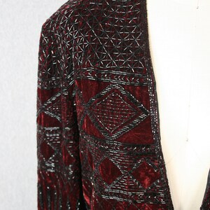 1980s Red Velvet Beaded Cocktail Jacket - Holiday Party - Black Tie ...
