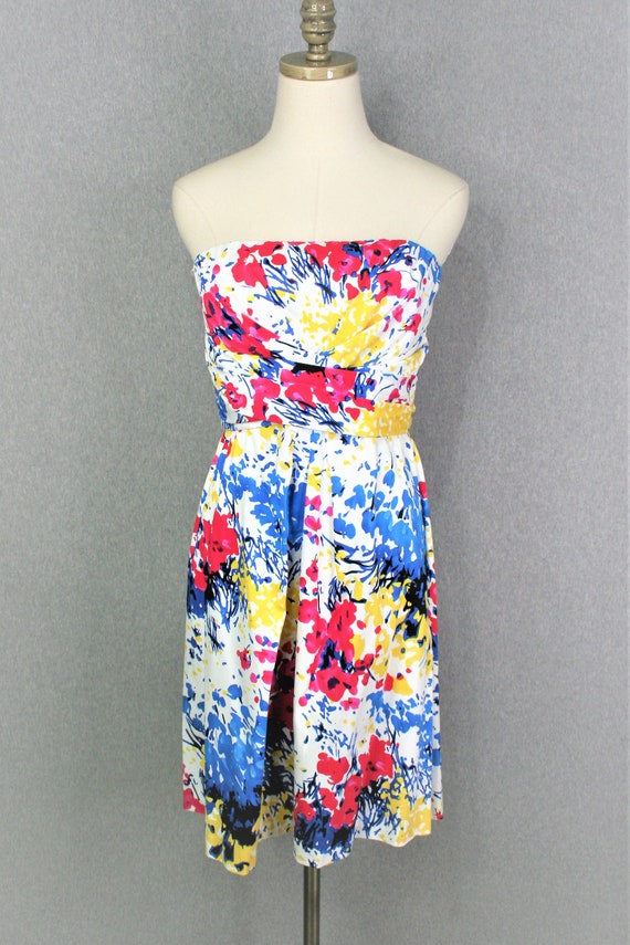 1990's - Splash of Spring - Strapless Party Dress - W… - Gem