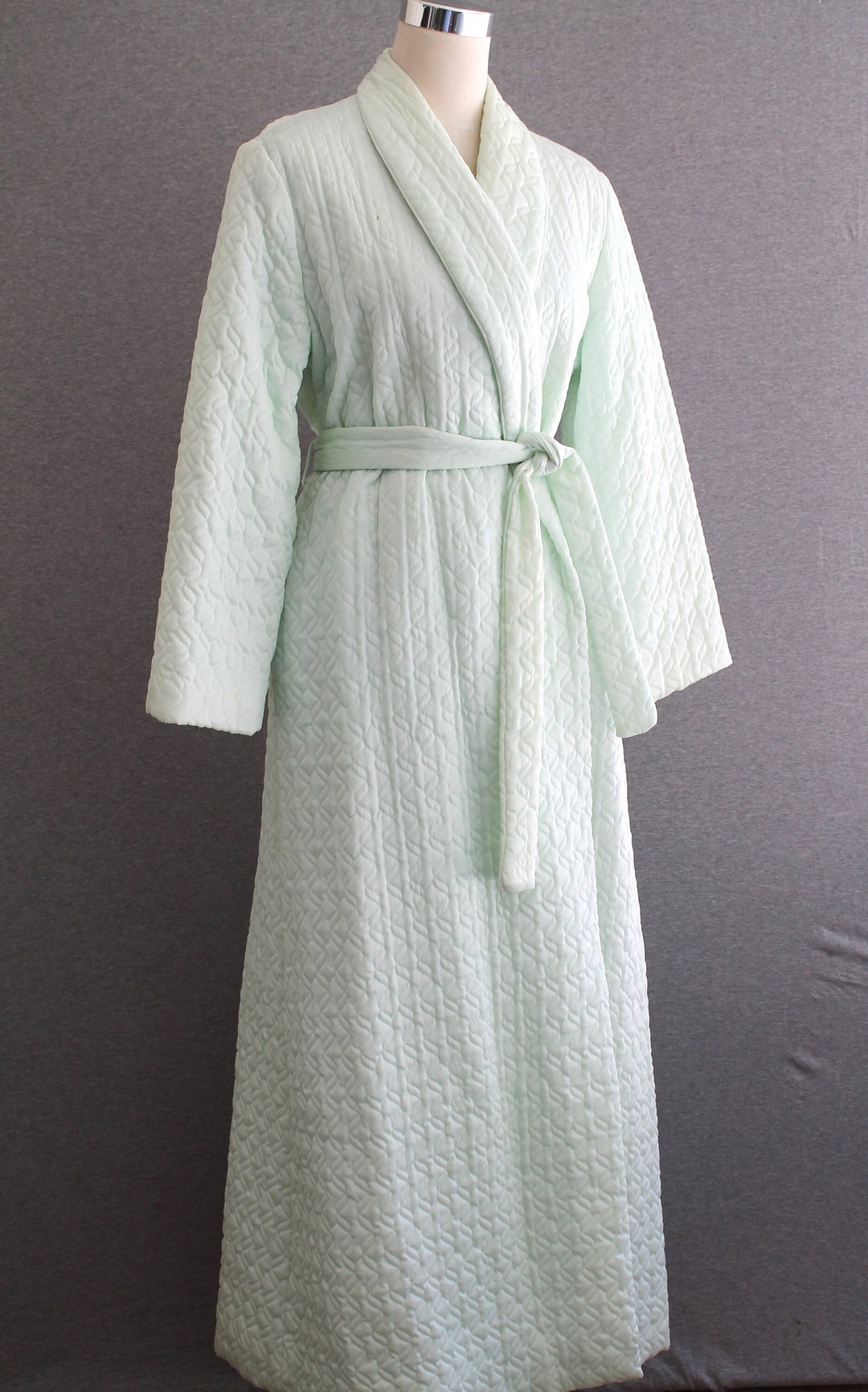 Barbizon Mint Green Quilted Robe Marked Size M - Etsy