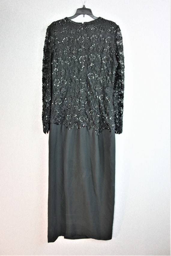 1990s, Demure Black Beaded, Cocktail Gown, by Judith … - Gem