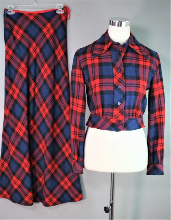 1970's Cobbler of London 2 Piece Set Wool Plaid | Etsy