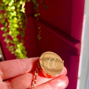 Engraved Lip Balm Locket Bracelet – Personalized Figaro Chain Jewelry ...