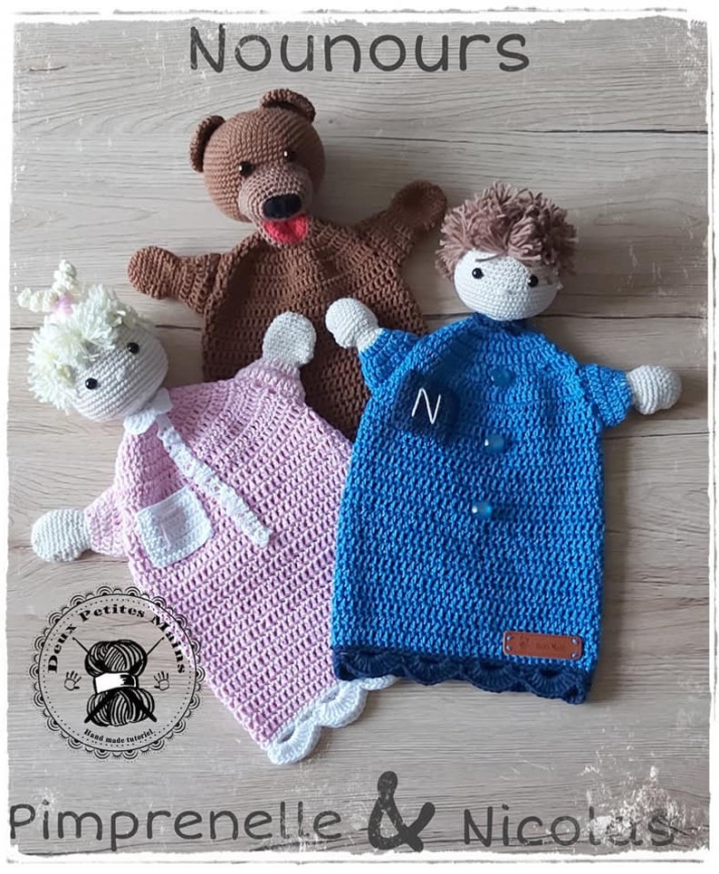 3 TUTORIALS, Teddy Puppet, Nicolas and Burnet Amigurumi/crochet Pattern ...