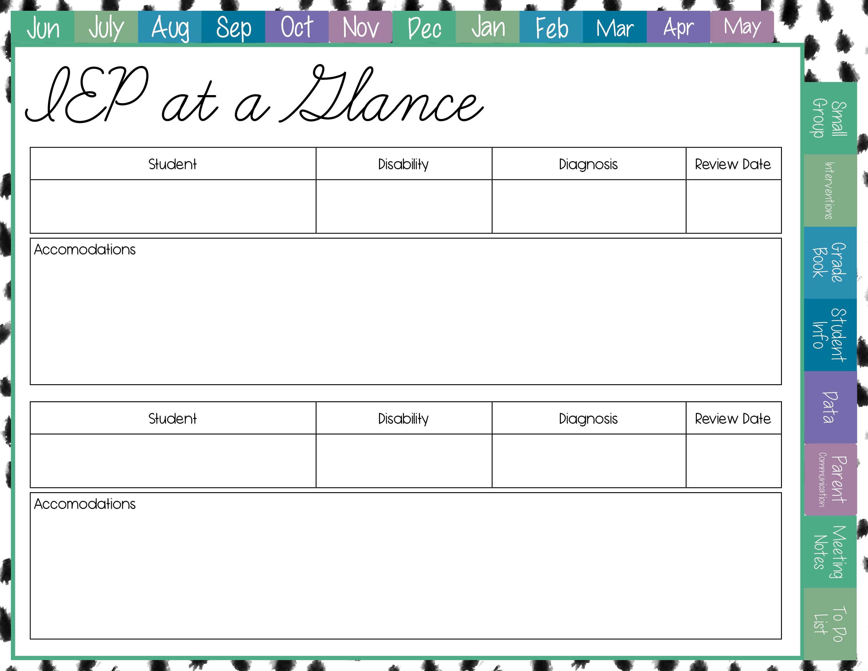 Succulent and Dots Modern Teacher Planner Digital and Print - Etsy