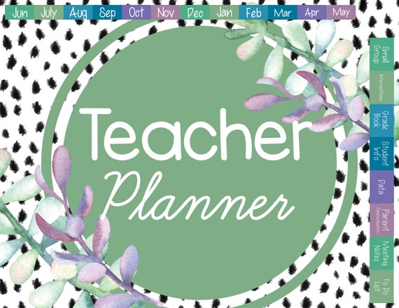 Succulent and Dots Modern Teacher Planner Digital and Print - Etsy