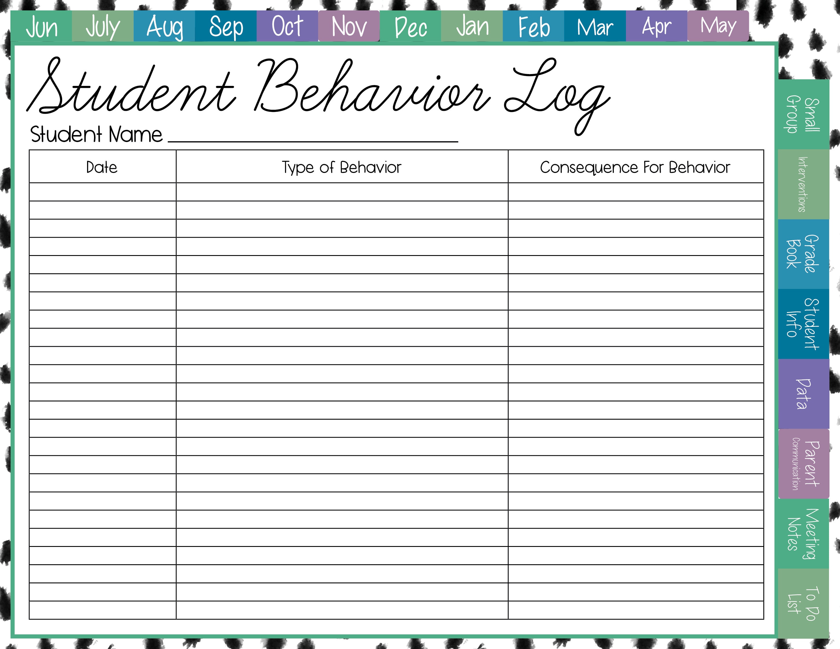 Succulent and Dots Modern Teacher Planner Digital and Print - Etsy