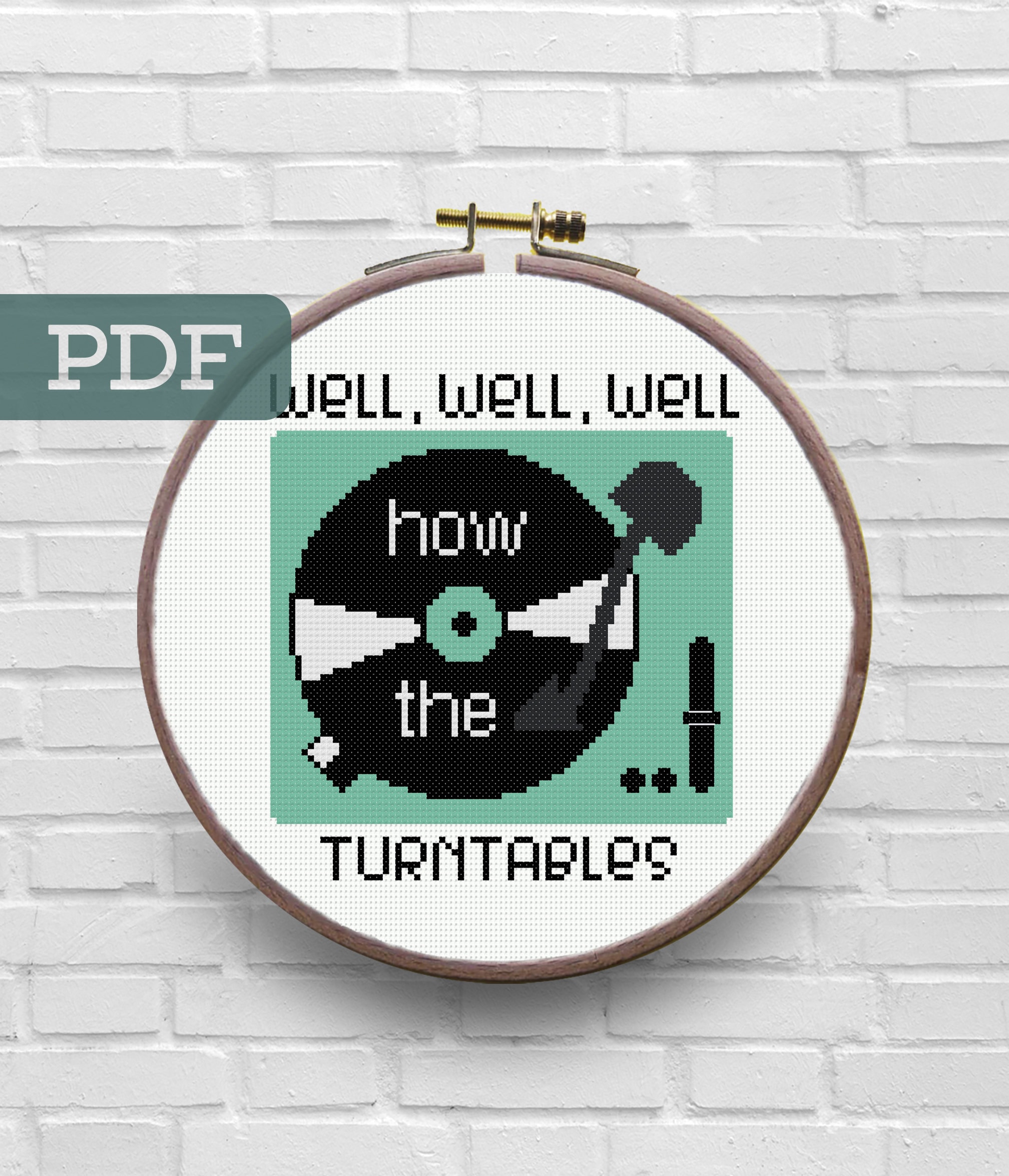 Well Well Well How The Turntables Cross Stitch Pattern | Etsy
